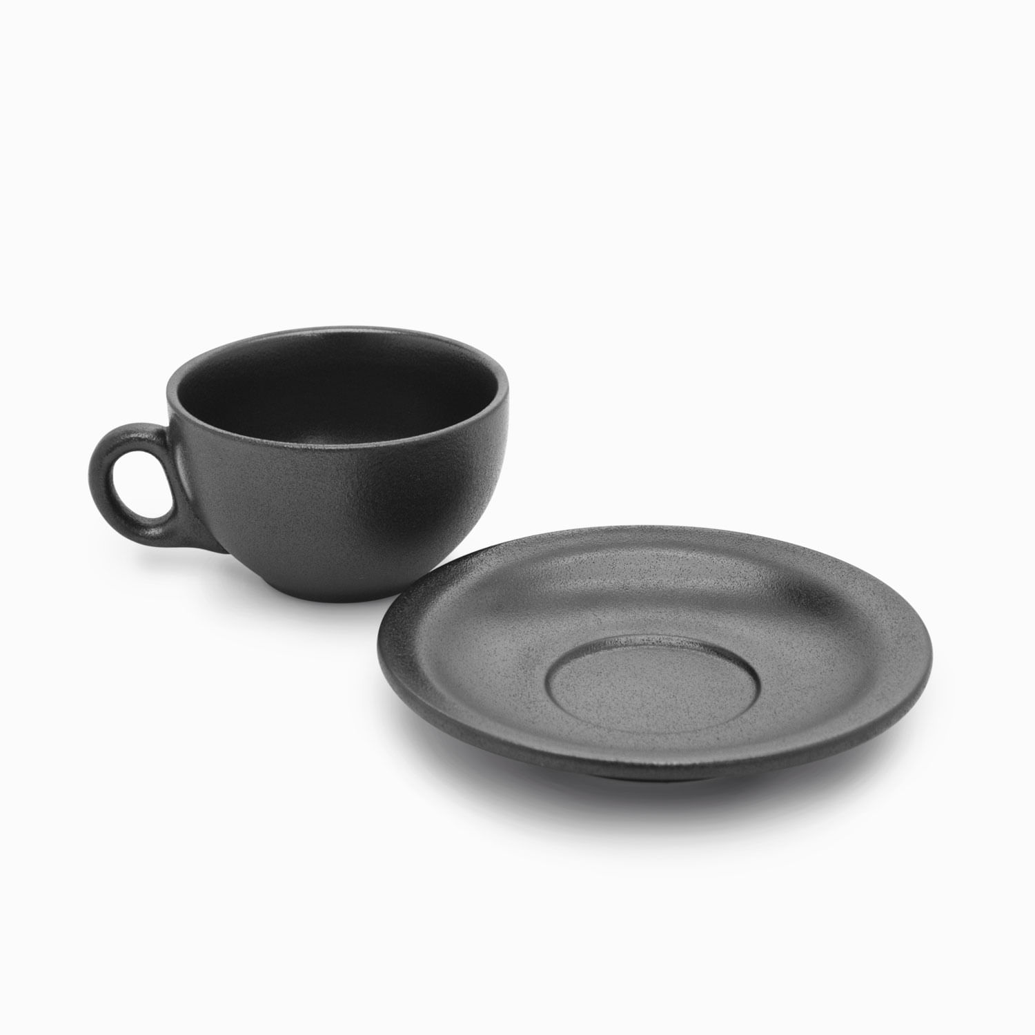 Set pocillo y plato negro mate 260 ml | Ambiente Gourmet
