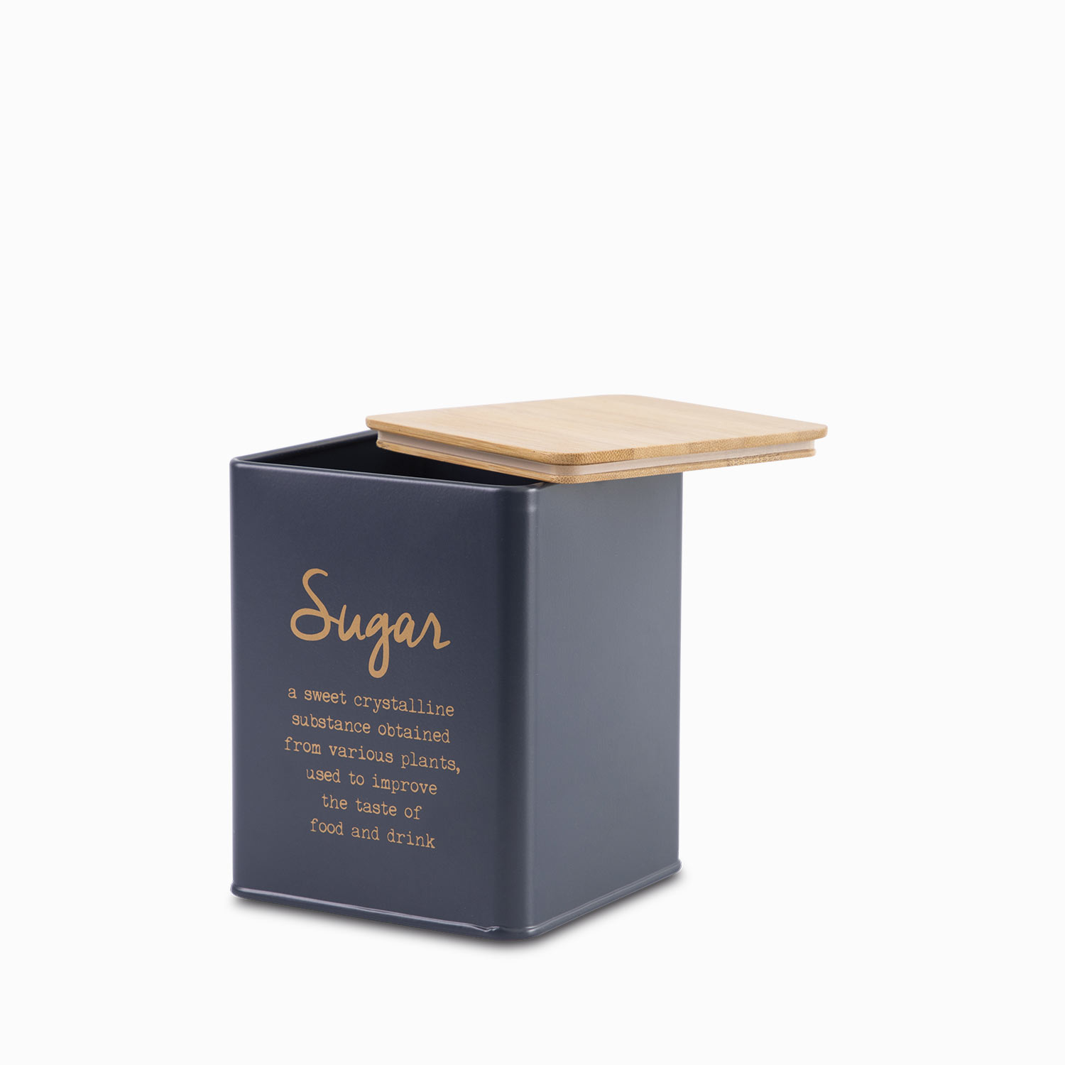Recipiente azucar azul mate y madera | Ambiente Gourmet