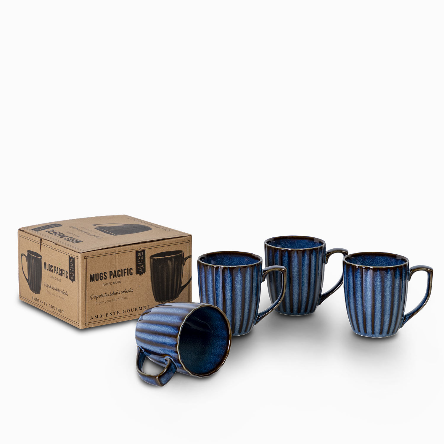 Mug pacific 425 ml set x 4 | Ambiente Gourmet