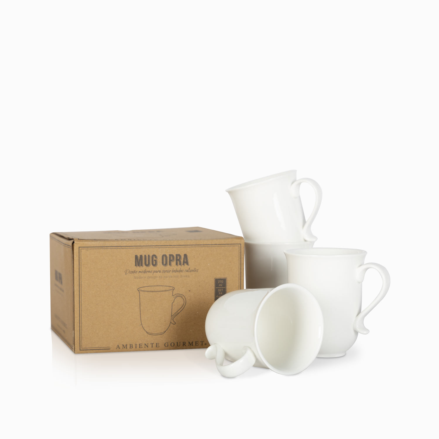 Mug opra 270ml setx4 | Ambiente Gourmet
