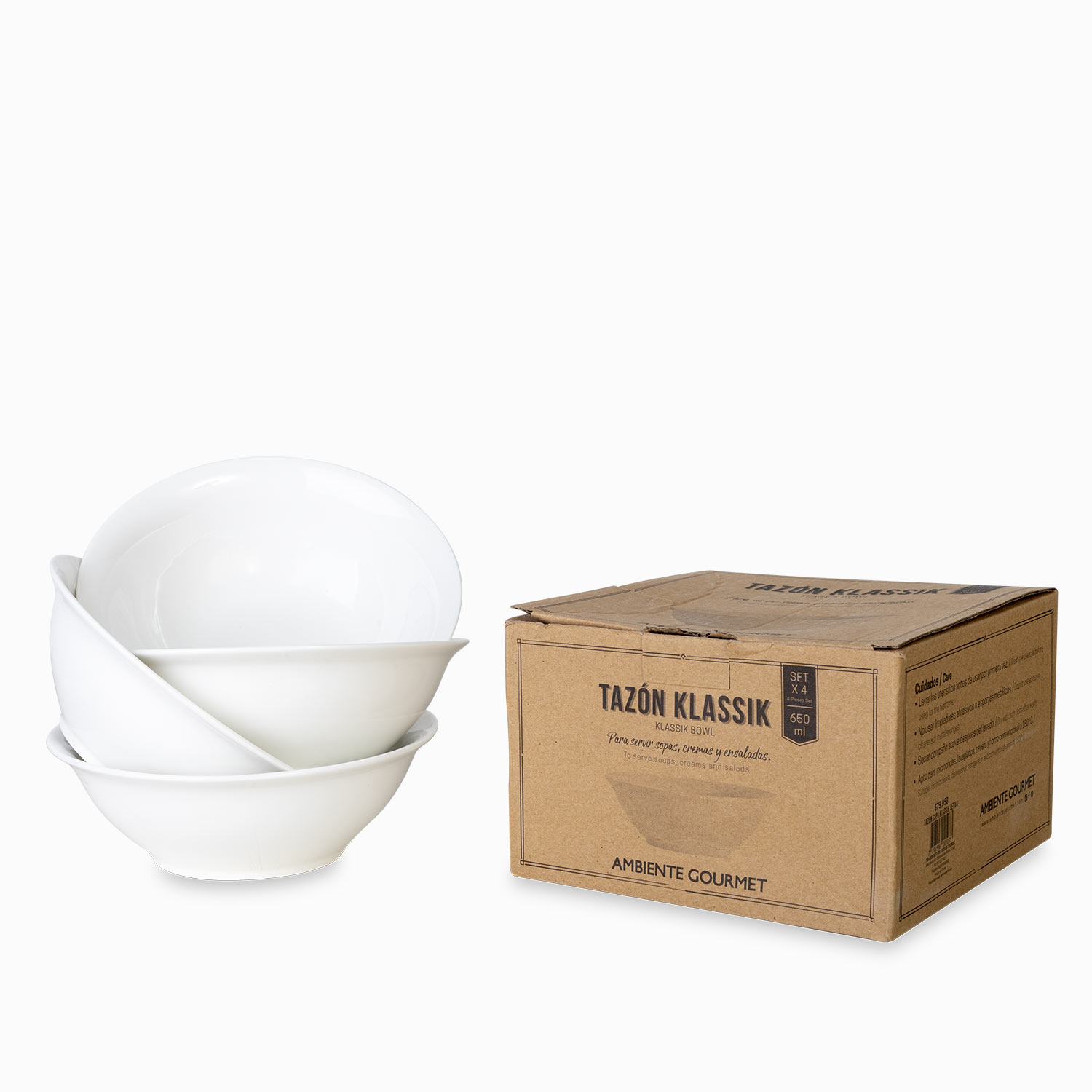 Tazon sopa klassik 650ml setx4| Ambiente Gourmet