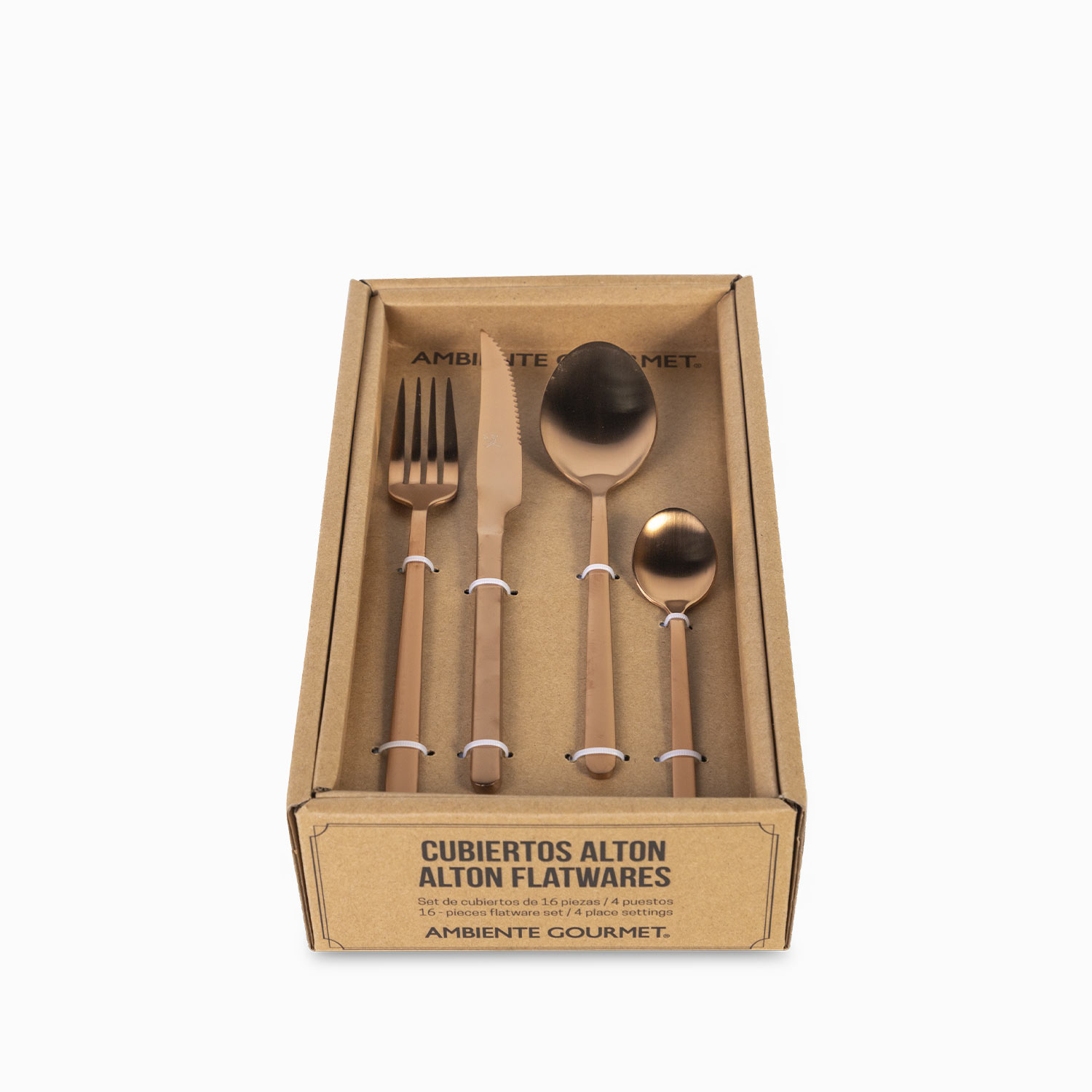 Set De Cubiertos Alton Copper 16 Pcs|Ambiente Gourmet
