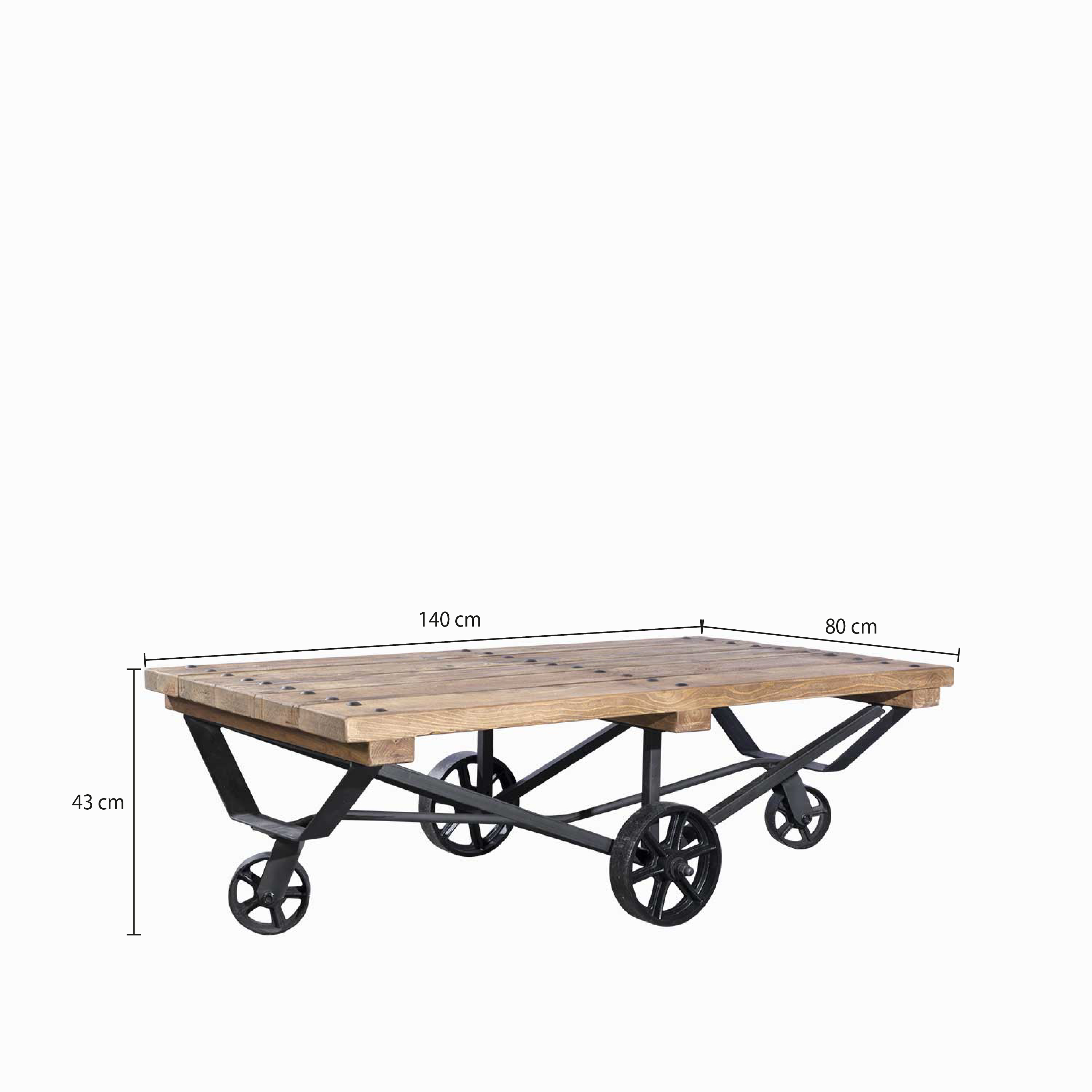 Mesa centro ruedas 140x80x43cm | Ambiente Living