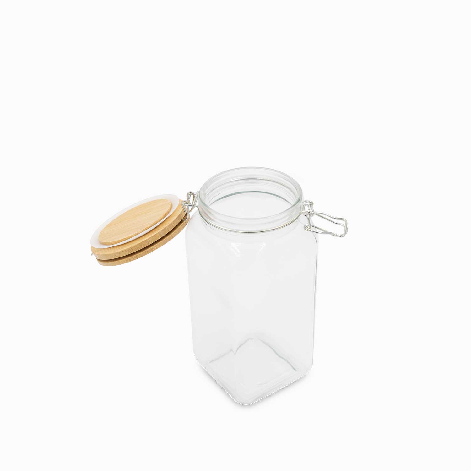 Recipiente Para Almacenar Tapa En Bambu Con Abrazadera 1600Ml|Ambiente ...