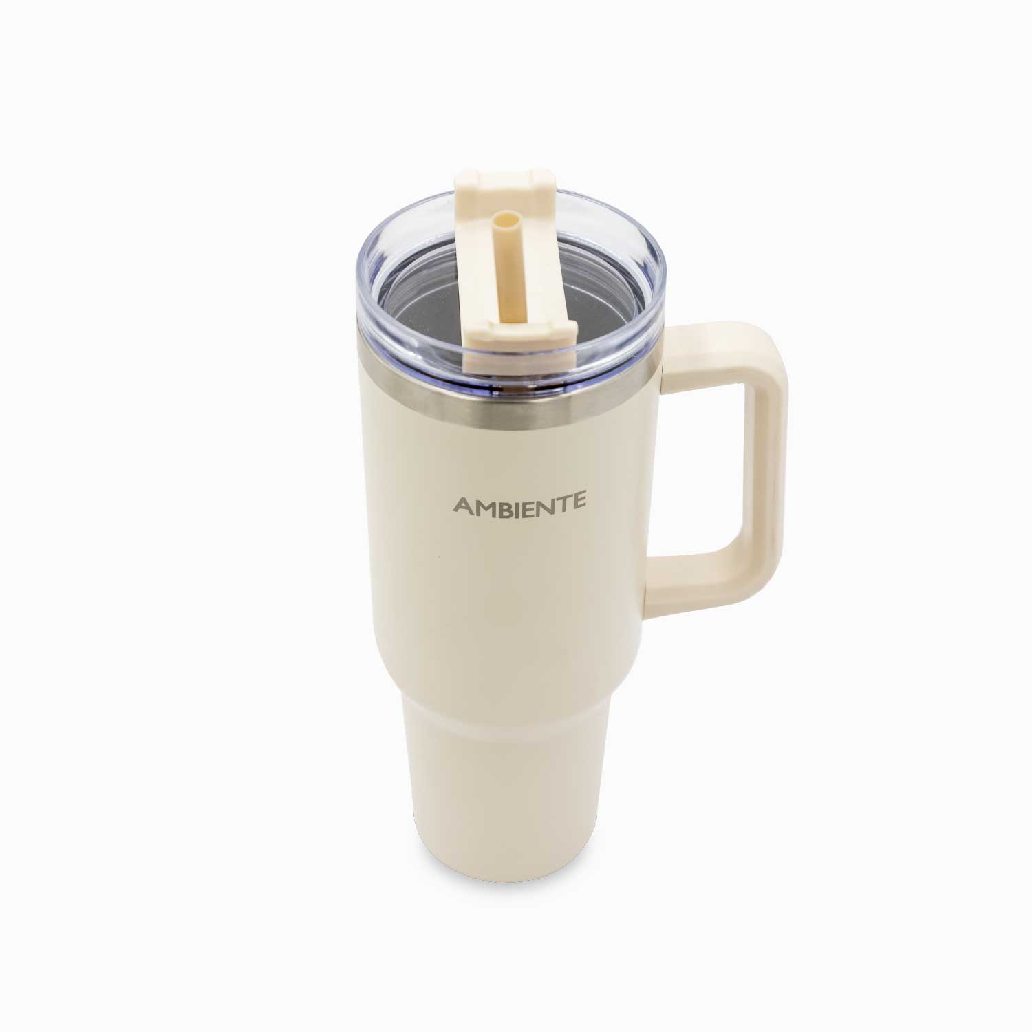 Termo Doble Pared Con Pitillo Beige 1200Ml|Ambiente Gourmet