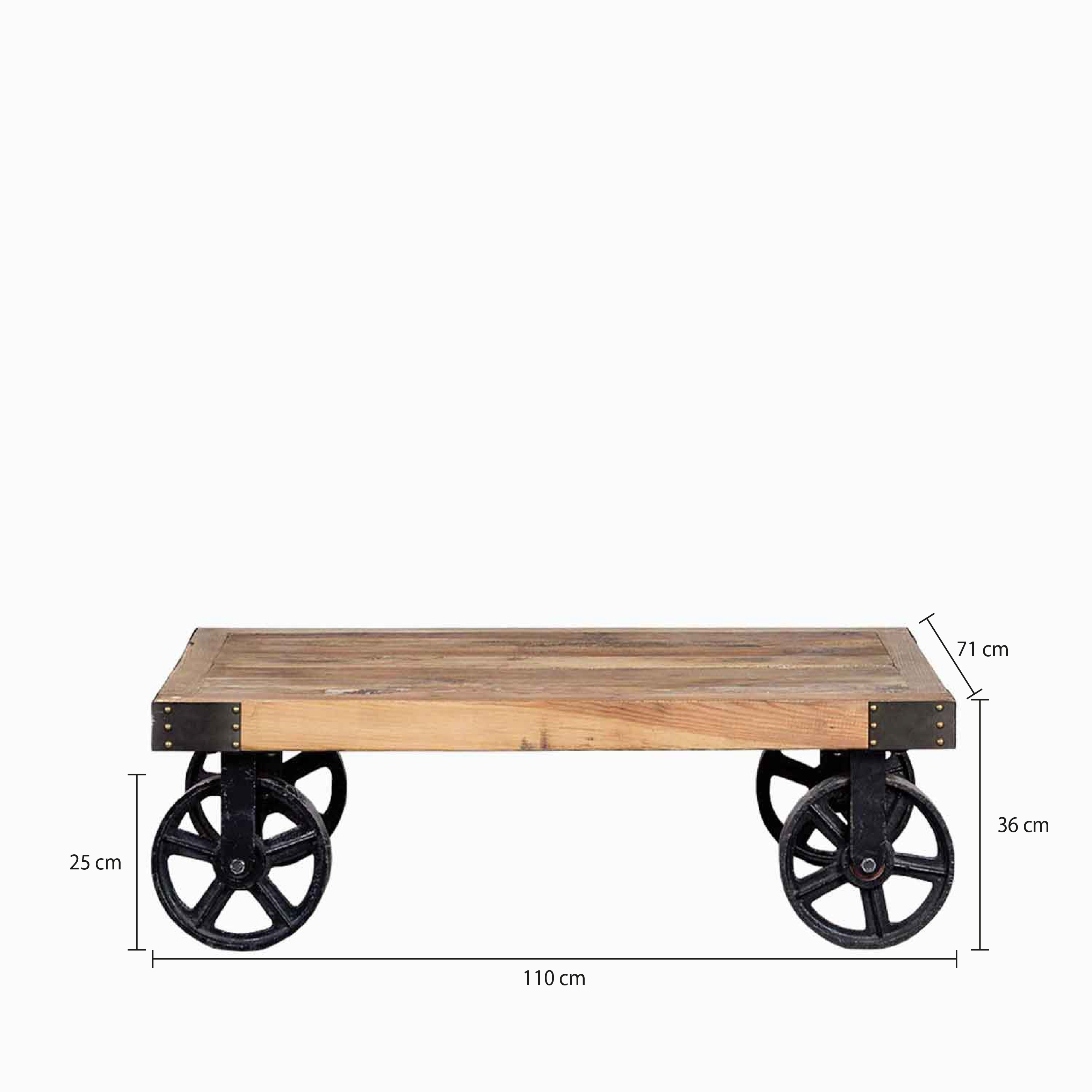 Mesa centro con ruedas 110x71x35 | Ambiente Living