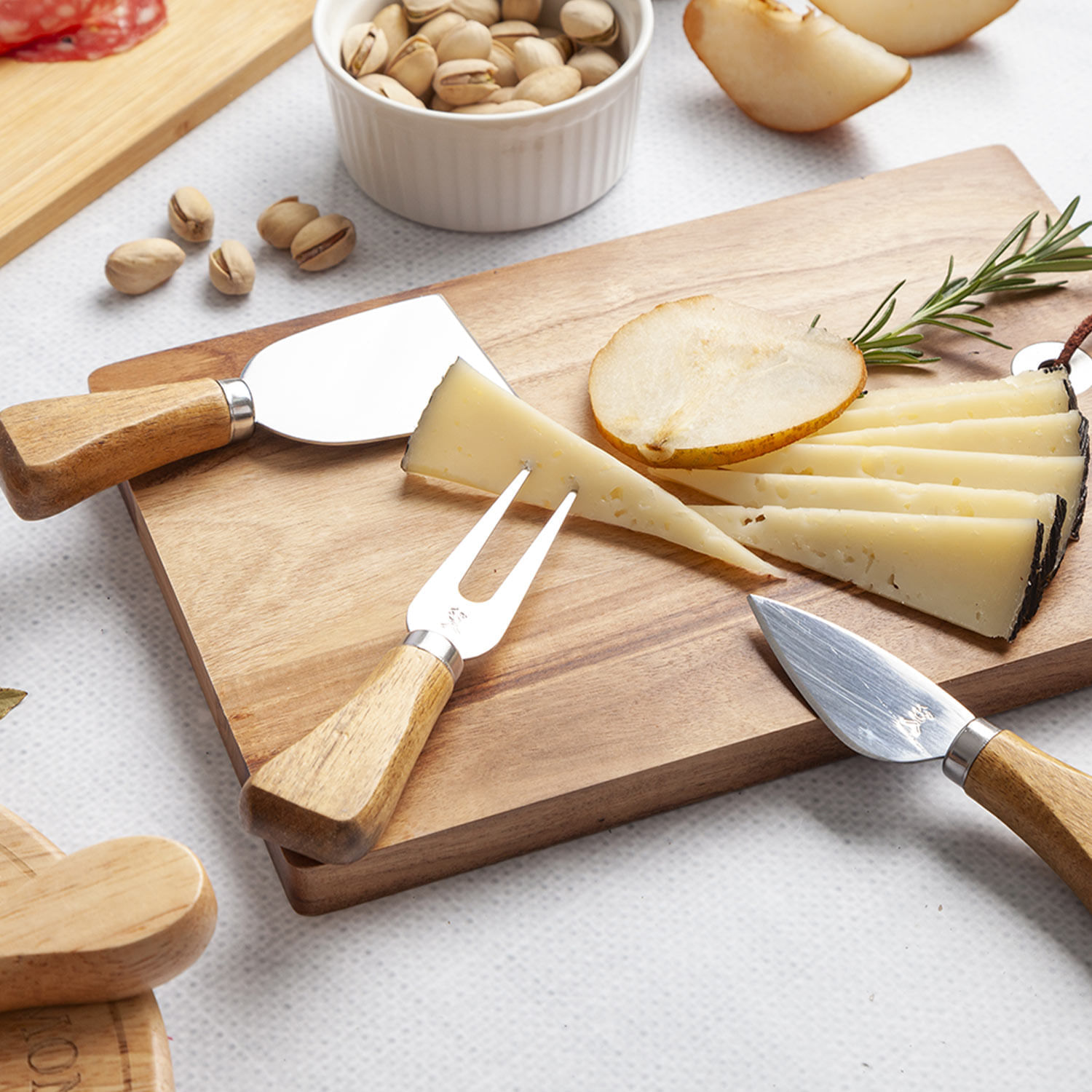 Set para quesos en acacia x 4 | Ambiente Gourmet